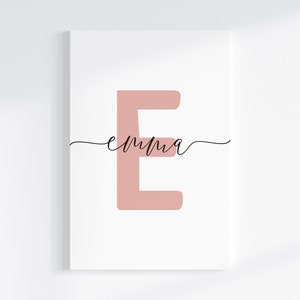Personalized Canvas Initial Name Prints,new Baby Birth Print,nursery ...