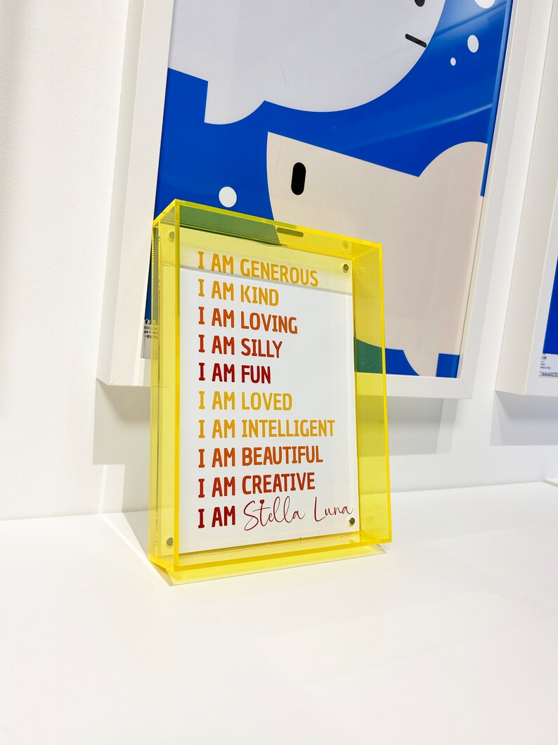 Personalised Affirmations Sign,colorful Acrylic Transparent Photo Frame ...