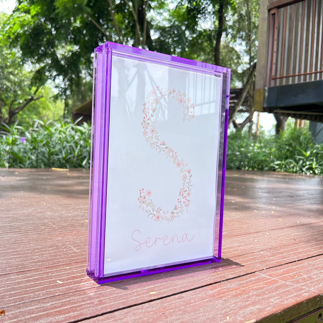 High-quality Colorful Transparent Acrylic Pull-out Photo Frame, Hollow ...