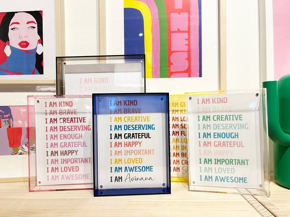 Personalised Affirmations Sign,colorful Acrylic Transparent Photo Frame ...