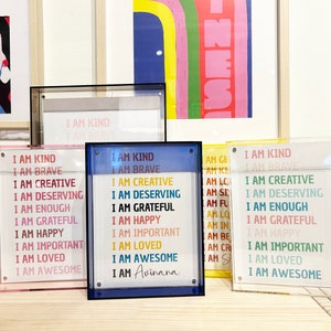 Personalised Affirmations Sign,colorful Acrylic Transparent Photo Frame ...