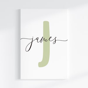 Personalized Canvas Initial Name Prints,new Baby Birth Print,nursery ...