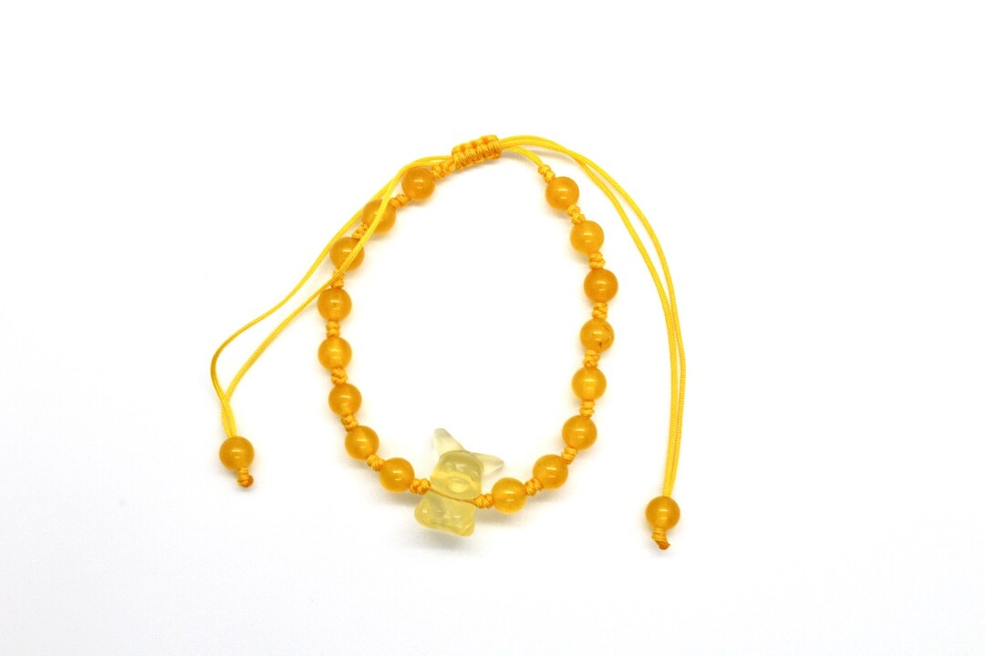 Yellow Fluorite Pikachu Bracelet - Etsy