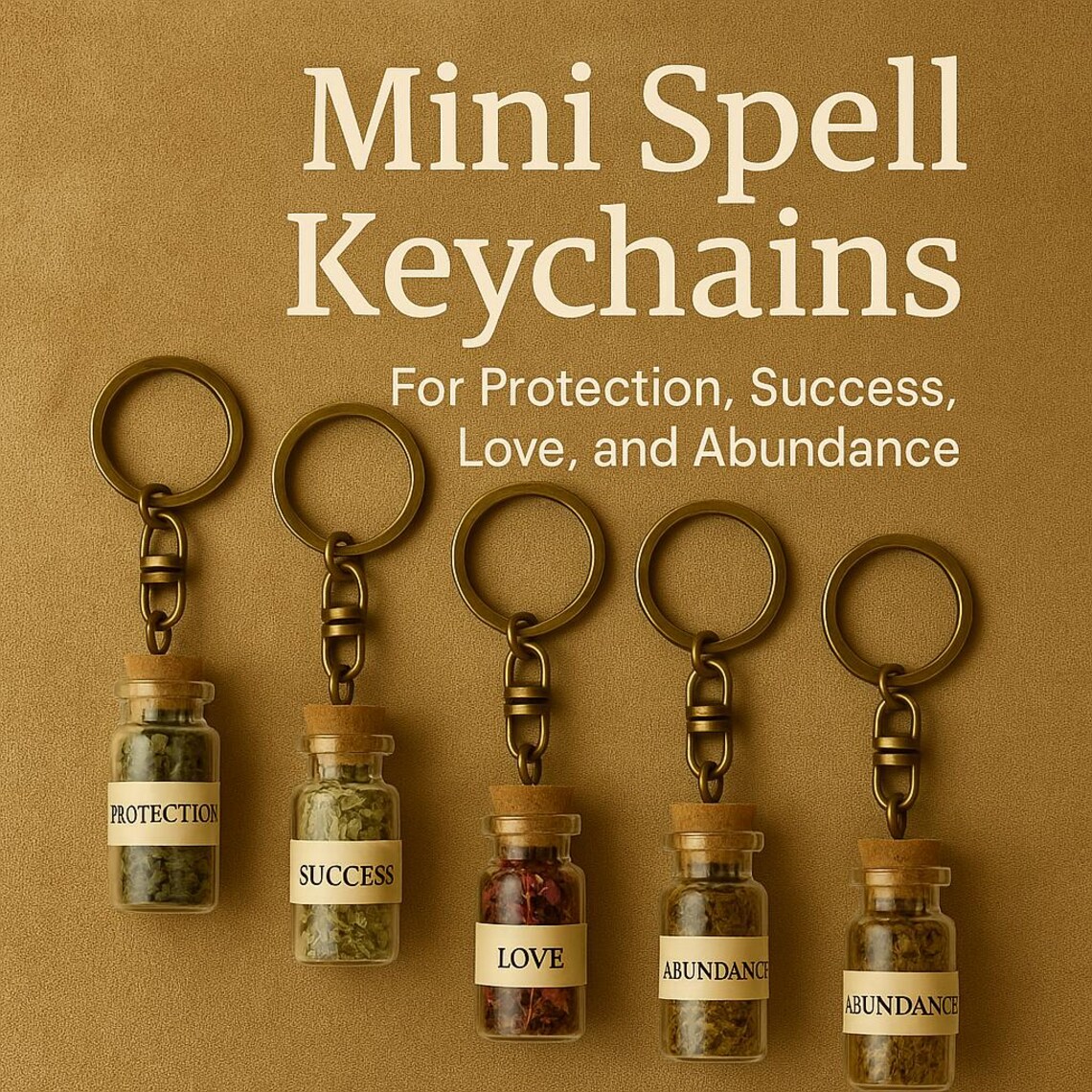 Mini Spell Bottle Keychain – Evil Eye Charm, Crystals, Herbs ...