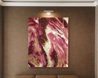 Pink Geode Painting | Etsy