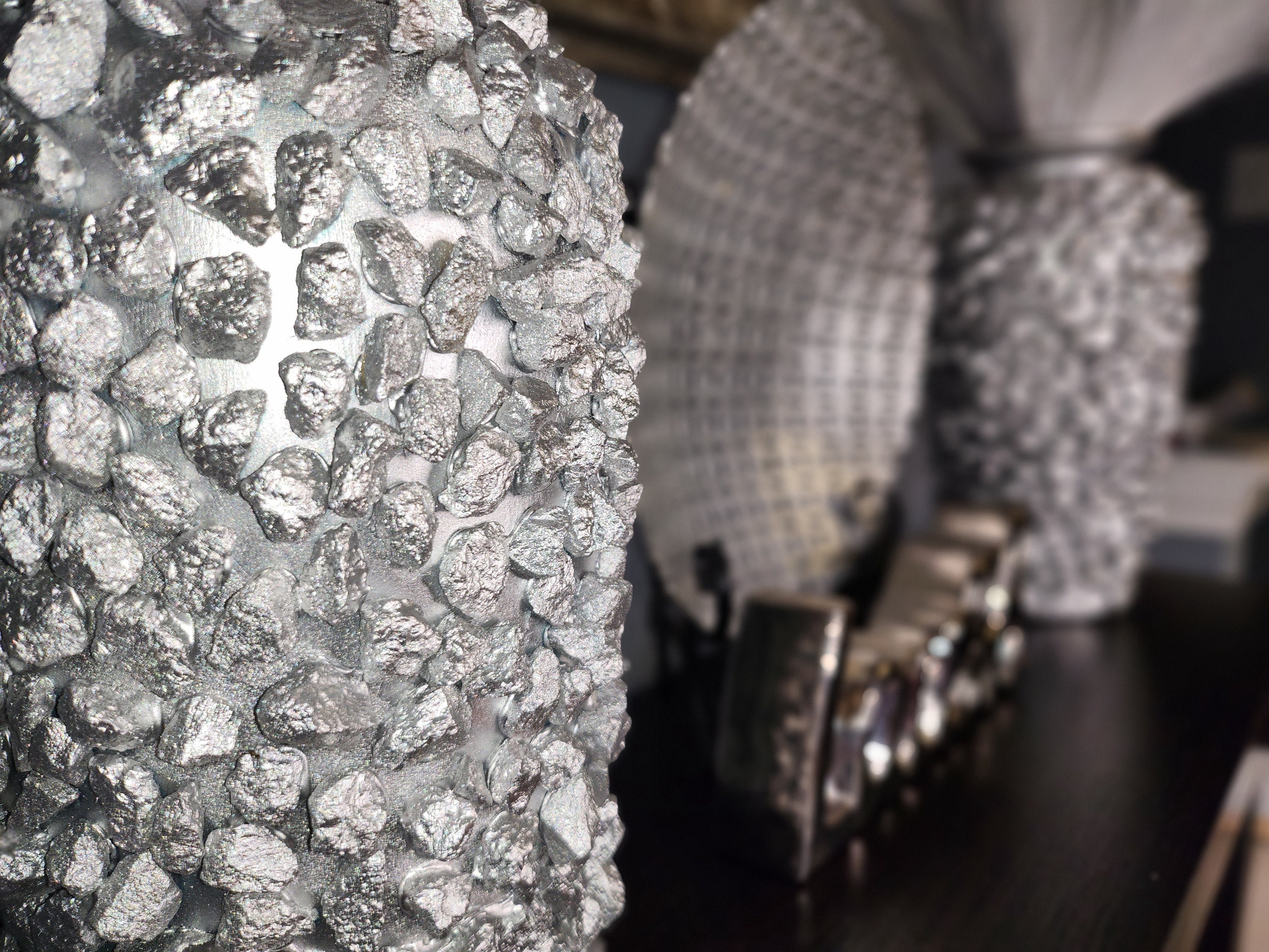 Beautiful and Unique Silver Stone Vase Set - Etsy