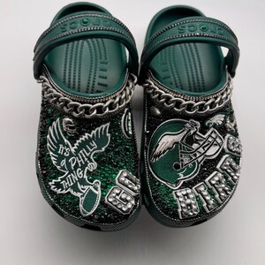 Personalized Bling Eagles Themed Crocs - Etsy