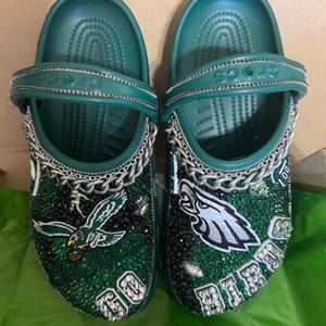 Personalized Bling Eagles Themed Crocs - Etsy