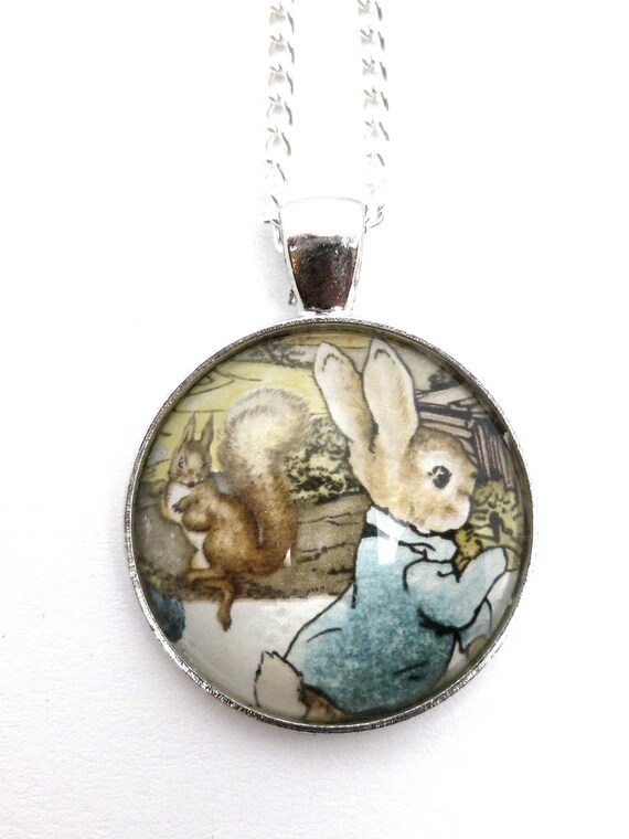 Peter Rabbit and Squirrel Nutkin British Postage Stamp Pendant - Etsy