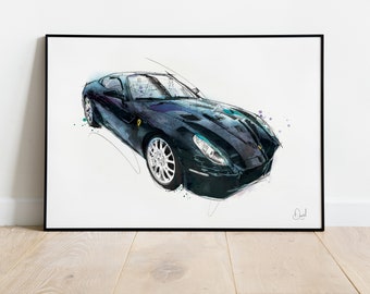Ferrari Testarossa Classic Car Art Print Illustration - Etsy