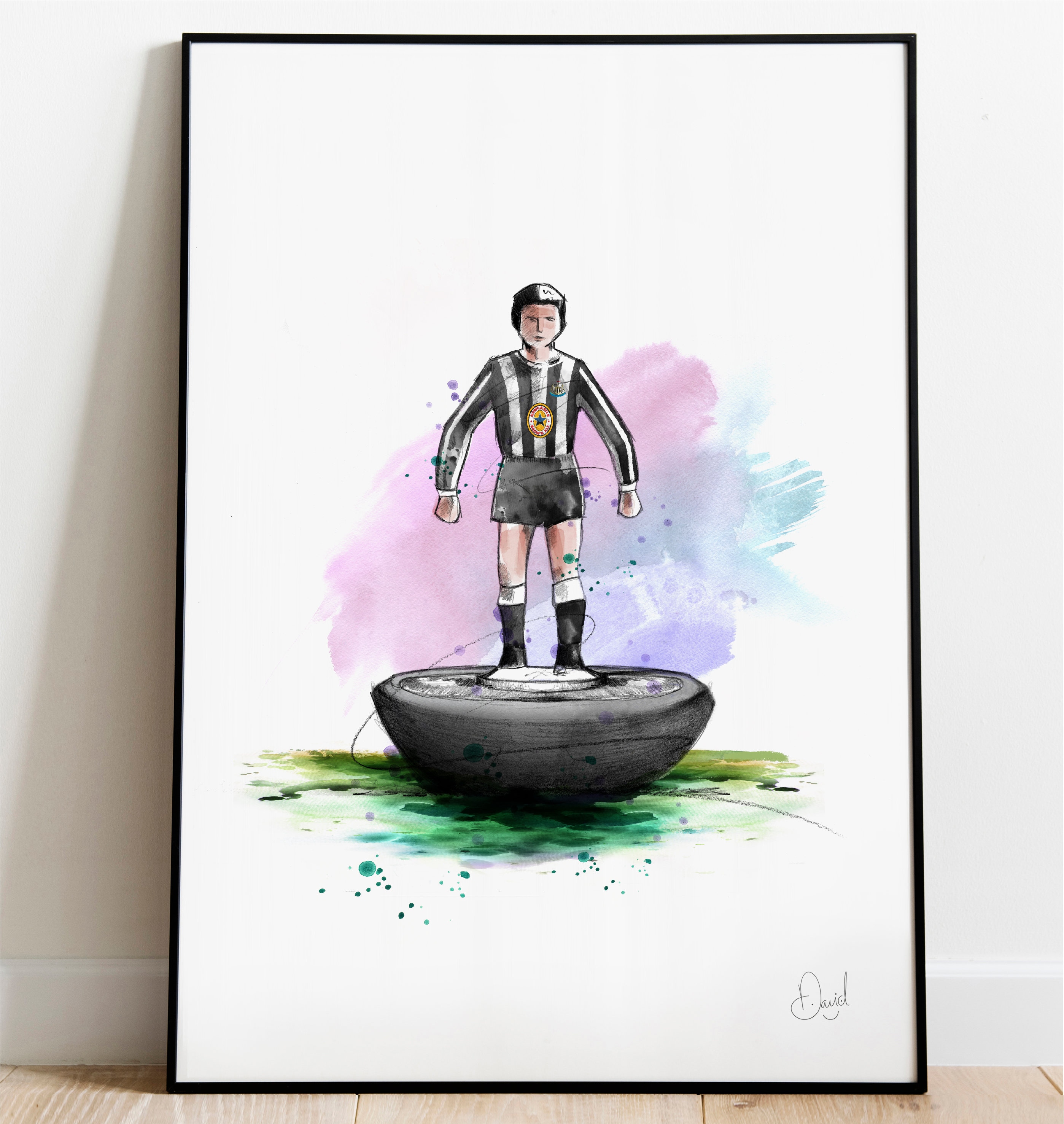 Newcastle United Subbuteo Art Print, NUFC Drawing, Newcastle ...