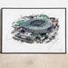 Tottenham Hotspur Stadium, Art Print, Illustration, Drawing ...