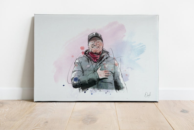 Jurgen Klopp Art Print, Liverpool FC Drawing, Liverpool FC Illustration ...