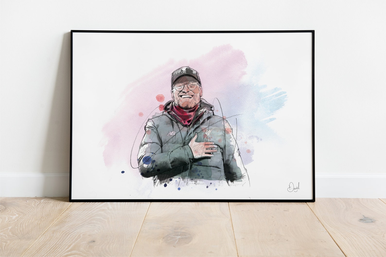 Jurgen Klopp Art Print, Liverpool FC Drawing, Liverpool FC Illustration ...