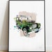 Land Rover Defender Art Print, Classic Car, Vintage Car, Illustration ...