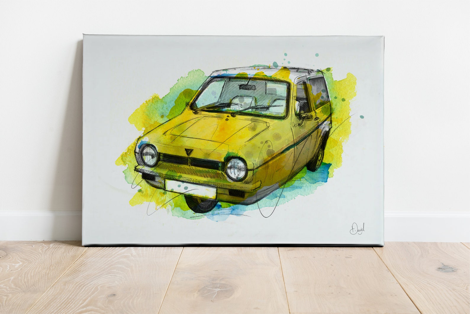 Reliant Robin Art Print, Mini Illustration, Reliant Robin Drawing ...