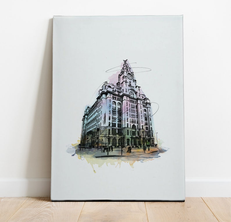 Liver Building Art Print, Liverpool Illustration, Liverpool Drawing ...