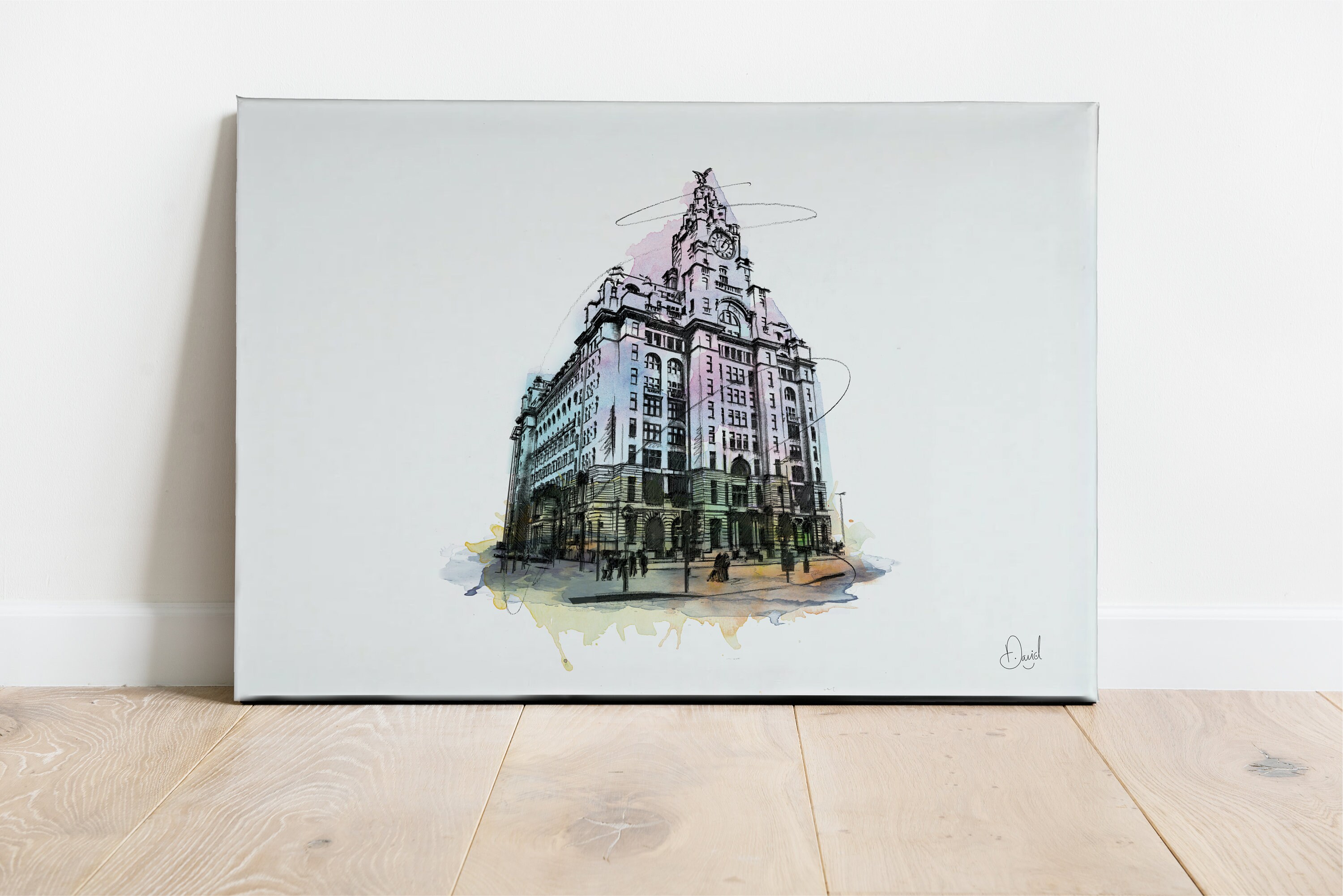 Liver Building Art Print, Liverpool Illustration, Liverpool Drawing ...