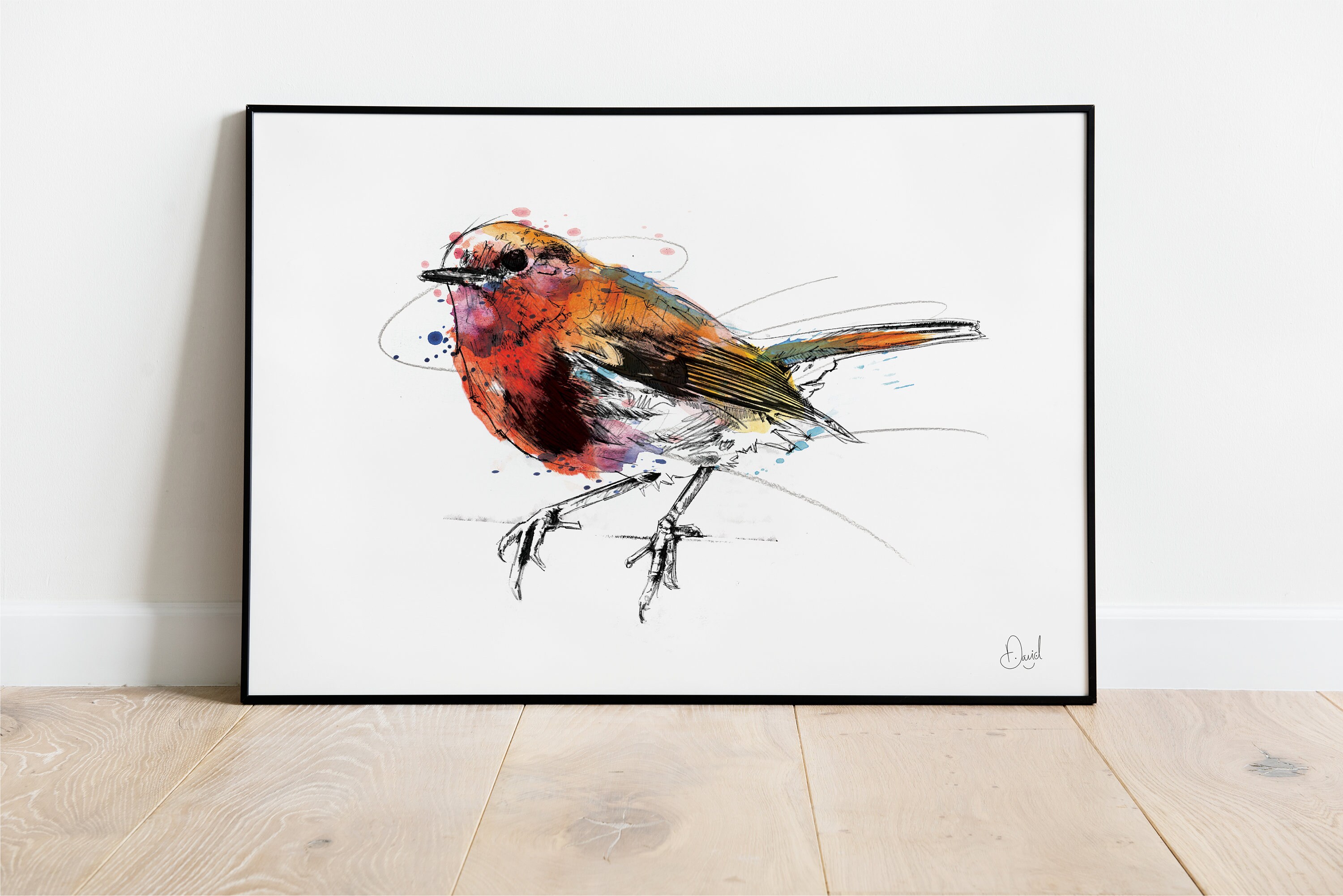 Robin Redbreast Print, Robin Illustration, Robin Drawing, Watercolour ...