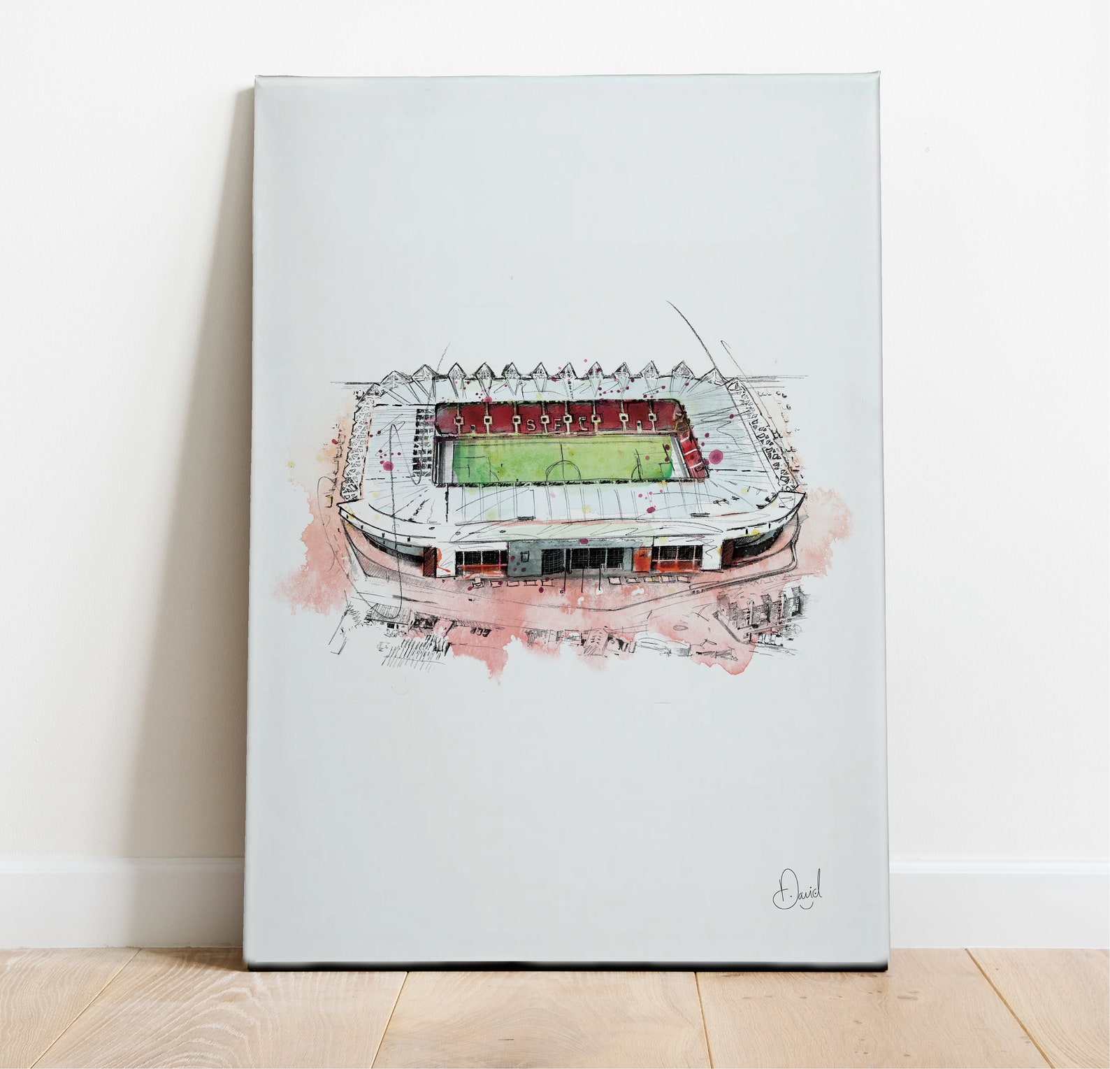Southampton FC St Mary's Stadium, Art Print, Illustration, Drawing ...