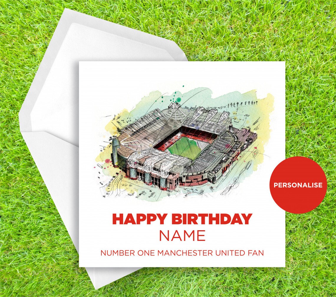 Manchester United Birthday Card - Old Trafford Birthday Card ...