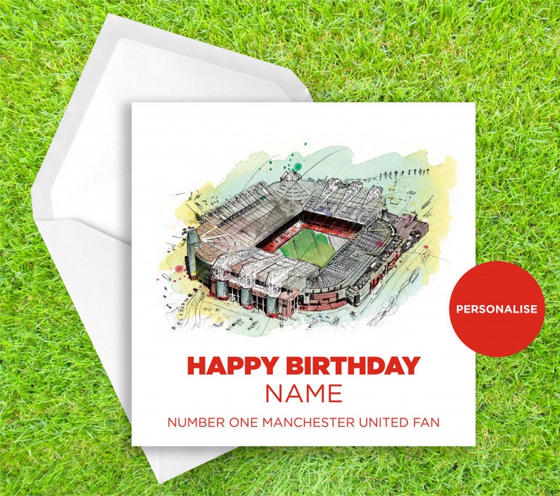 Manchester United Birthday Card - Old Trafford Birthday Card ...