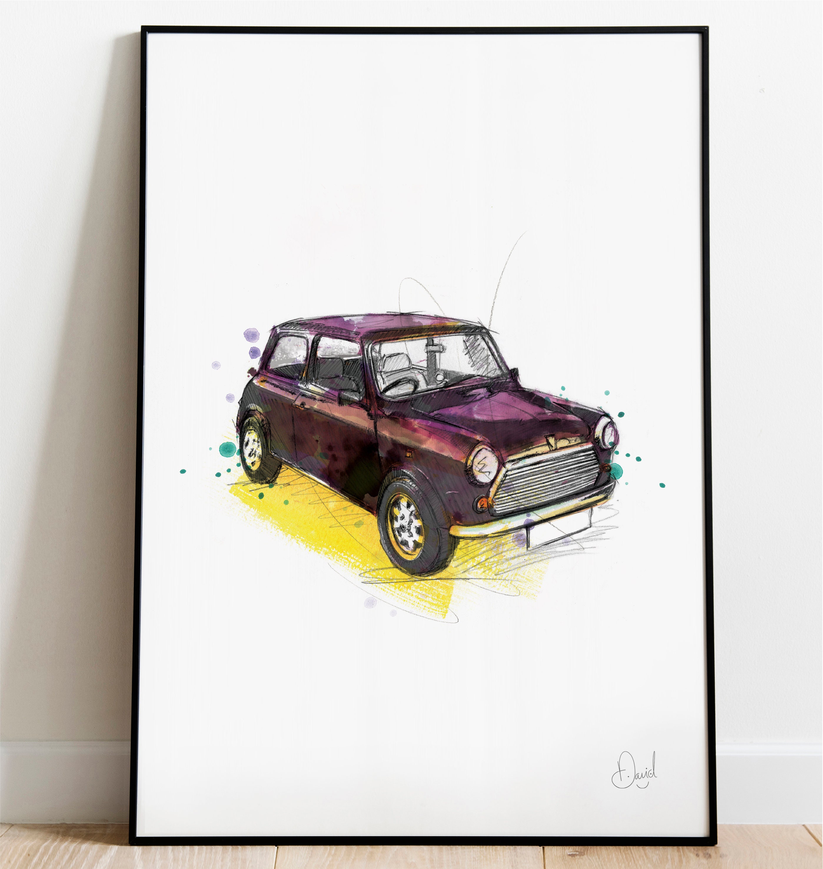 Classic Mini Mayfair Art Print, Mini Illustration, Mini Drawing ...