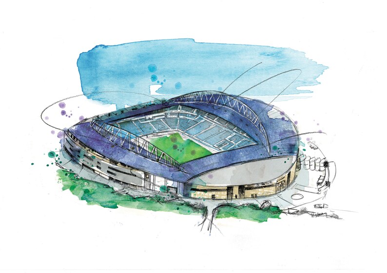 Brighton and Hove Albion Amex Stadium , Brighton Illustration, Drawing ...