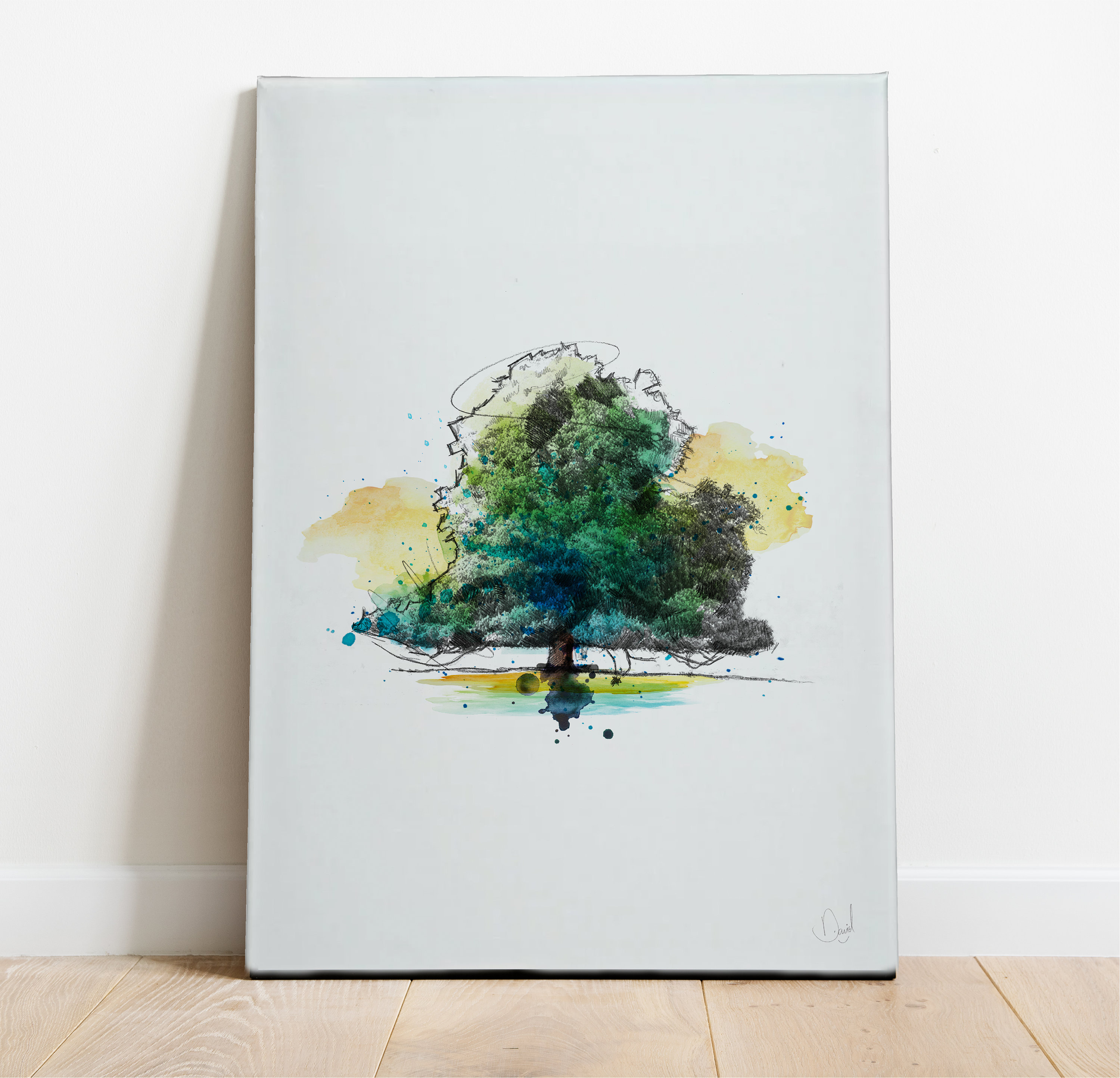 Tree Art Print, American Chestnut Tree Illustration, Botanical Drawing ...