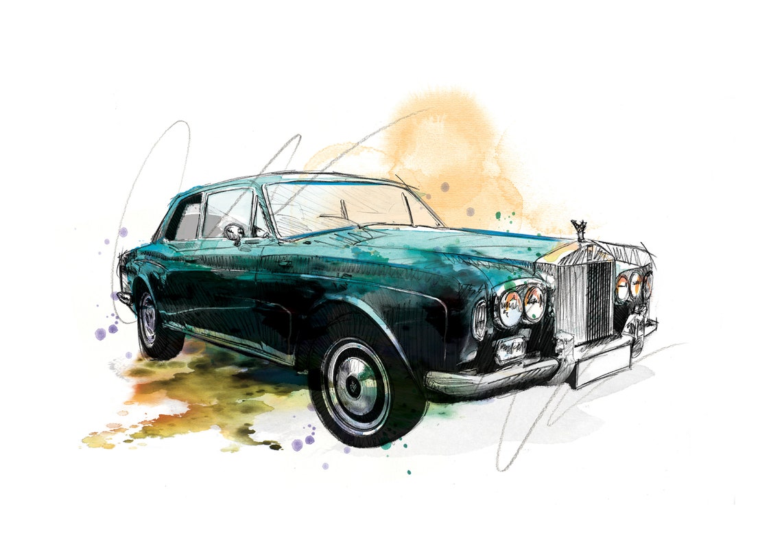 Rolls Royce Continental Art Print, Classic Car, Vintage Car ...