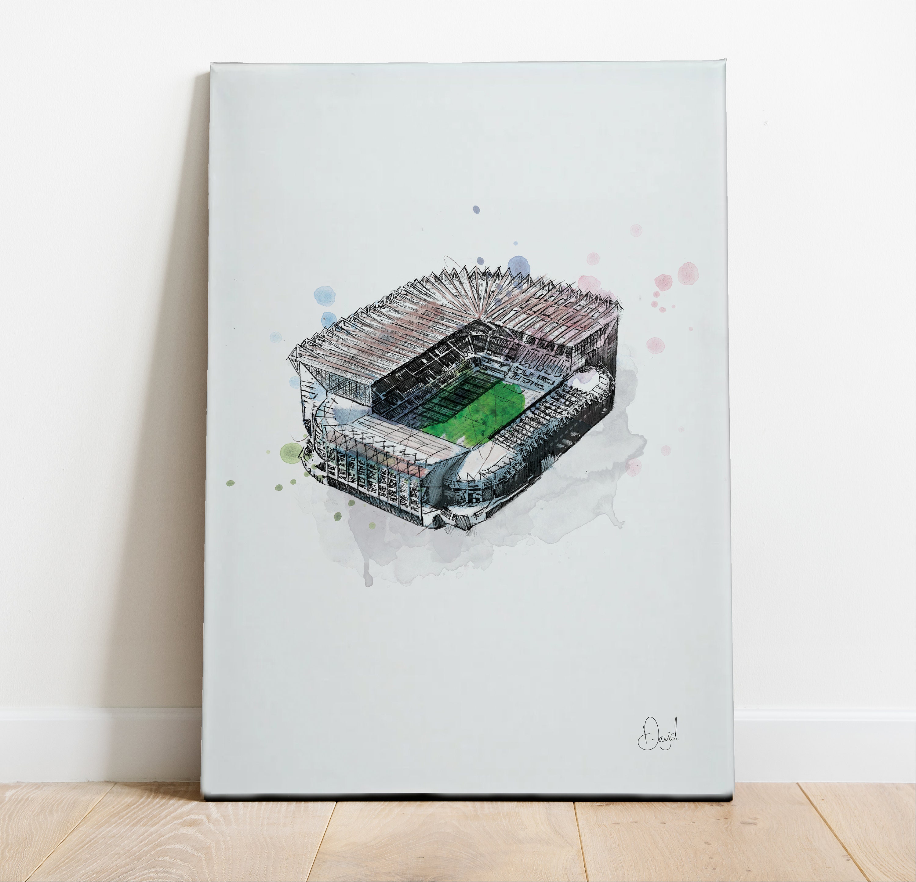 NUFC St James Park, Football Ground, Art Print, Illustration, Drawing ...
