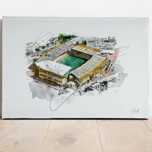Wolverhampton Wanderers Molineux Stadium, Art Print, Illustration ...