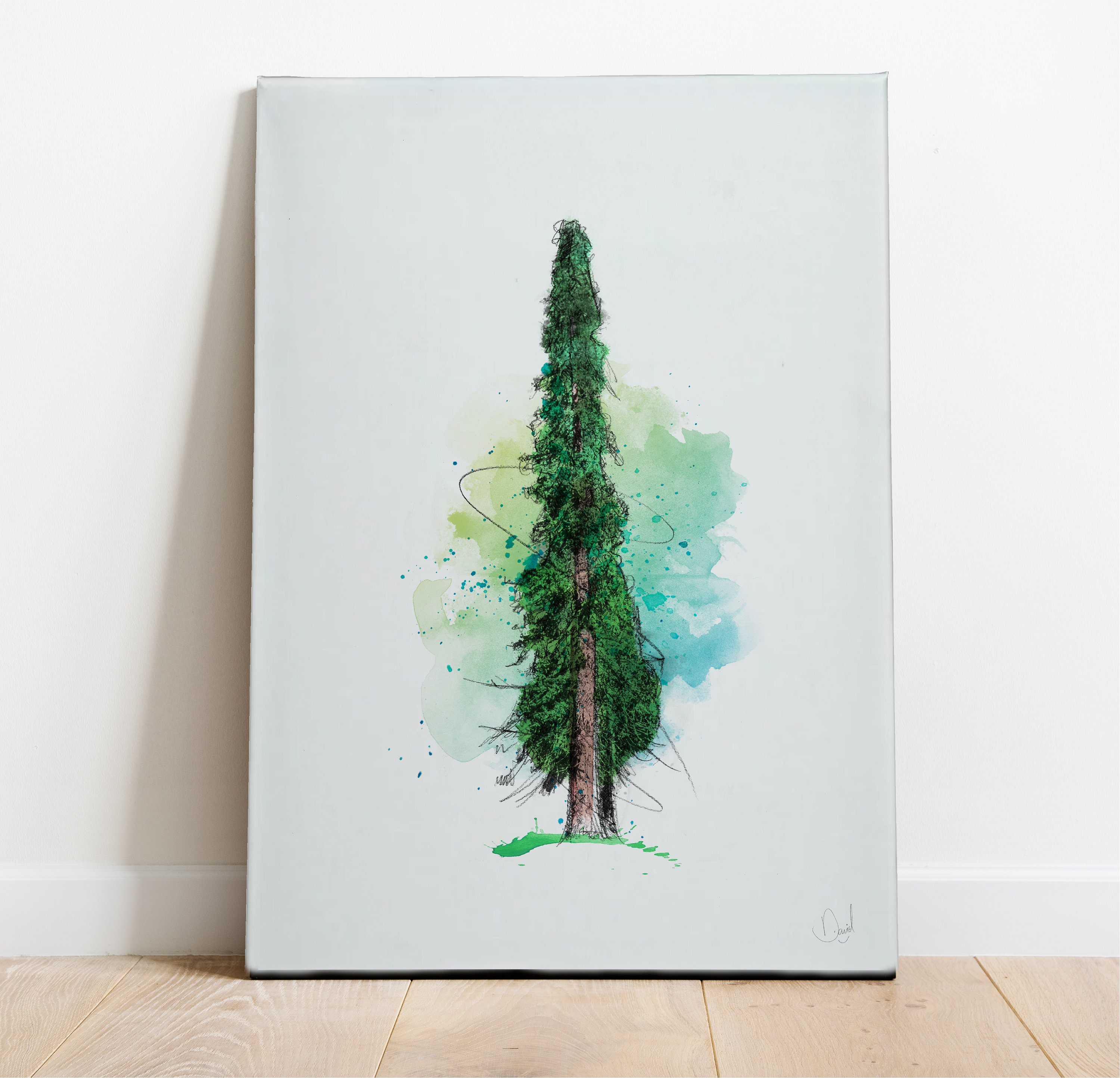 Tree Art Print, Redwood Tree Illustration, Sequoia, Botanical Drawing ...