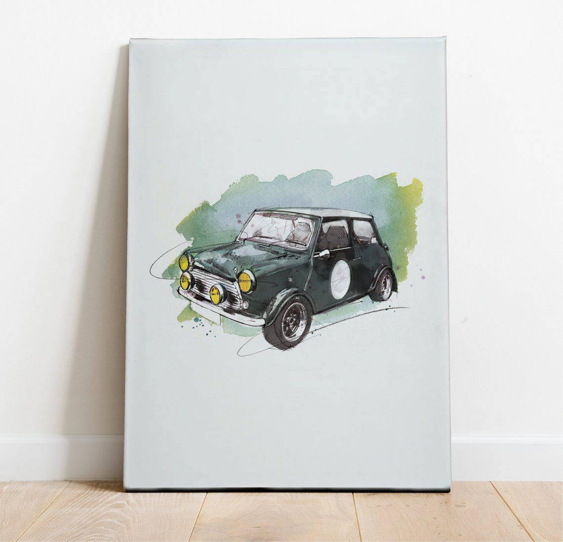 Classic Mini Cooper Art Print Mini Illustration Mini - Etsy