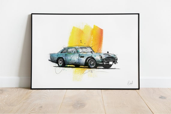 Aston Martin Art Print James Bond Classic Car - Etsy