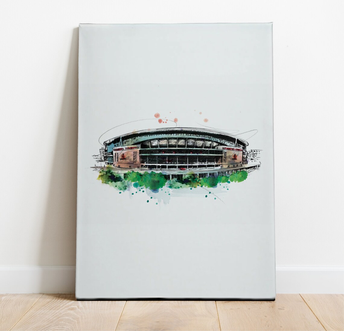 Arsenal Emirates Stadium , Art Print, Illustration, Drawing ...