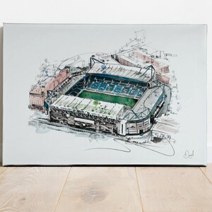 Chelsea, Stamford Bridge, Football Ground, Art Print, Illustration ...