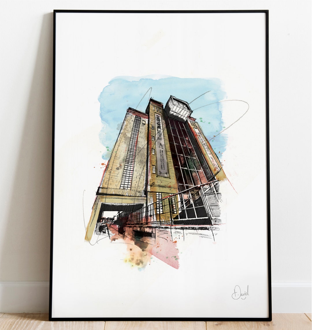 Baltic Art Gallery Art Print, Newcastle Illustration, Gateshead Drawing ...
