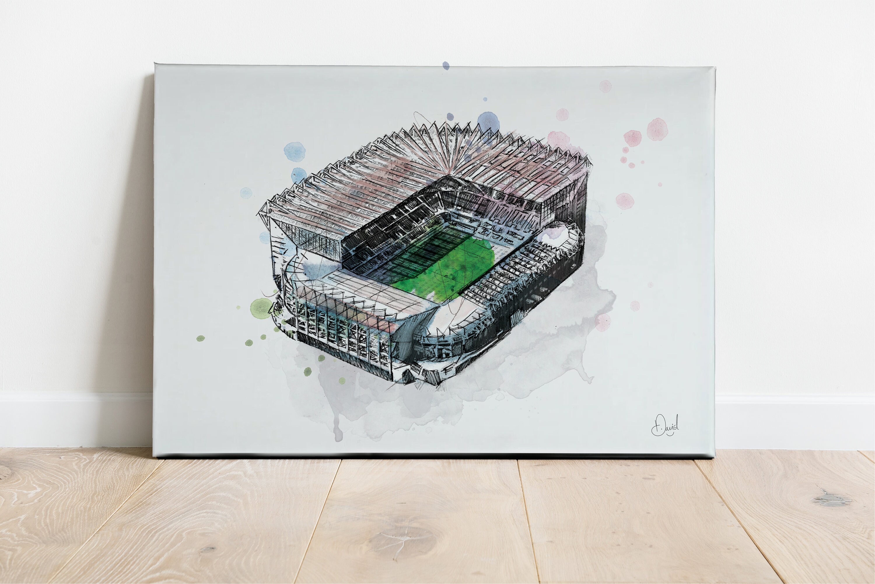 NUFC St James Park, Football Ground, Art Print, Illustration, Drawing ...