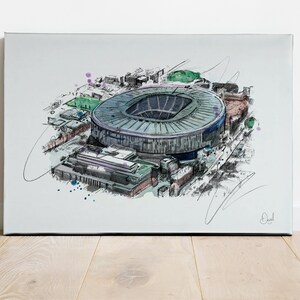 Tottenham Hotspur Stadium, Art Print, Illustration, Drawing ...