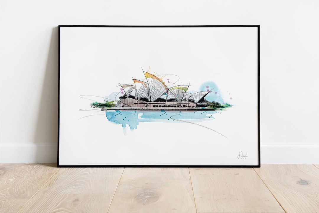 Sydney Opera House Print, Australia, Art Print, Wall Art, Watercolor ...