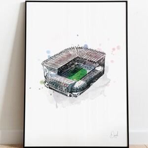 NUFC St James Park, Football Ground, Art Print, Illustration, Drawing ...