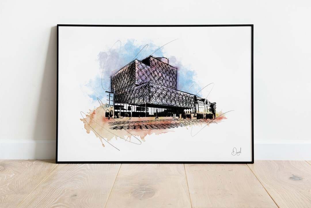 Birmingham Library, Art Print, Birmingham Illustration, Birmingham ...