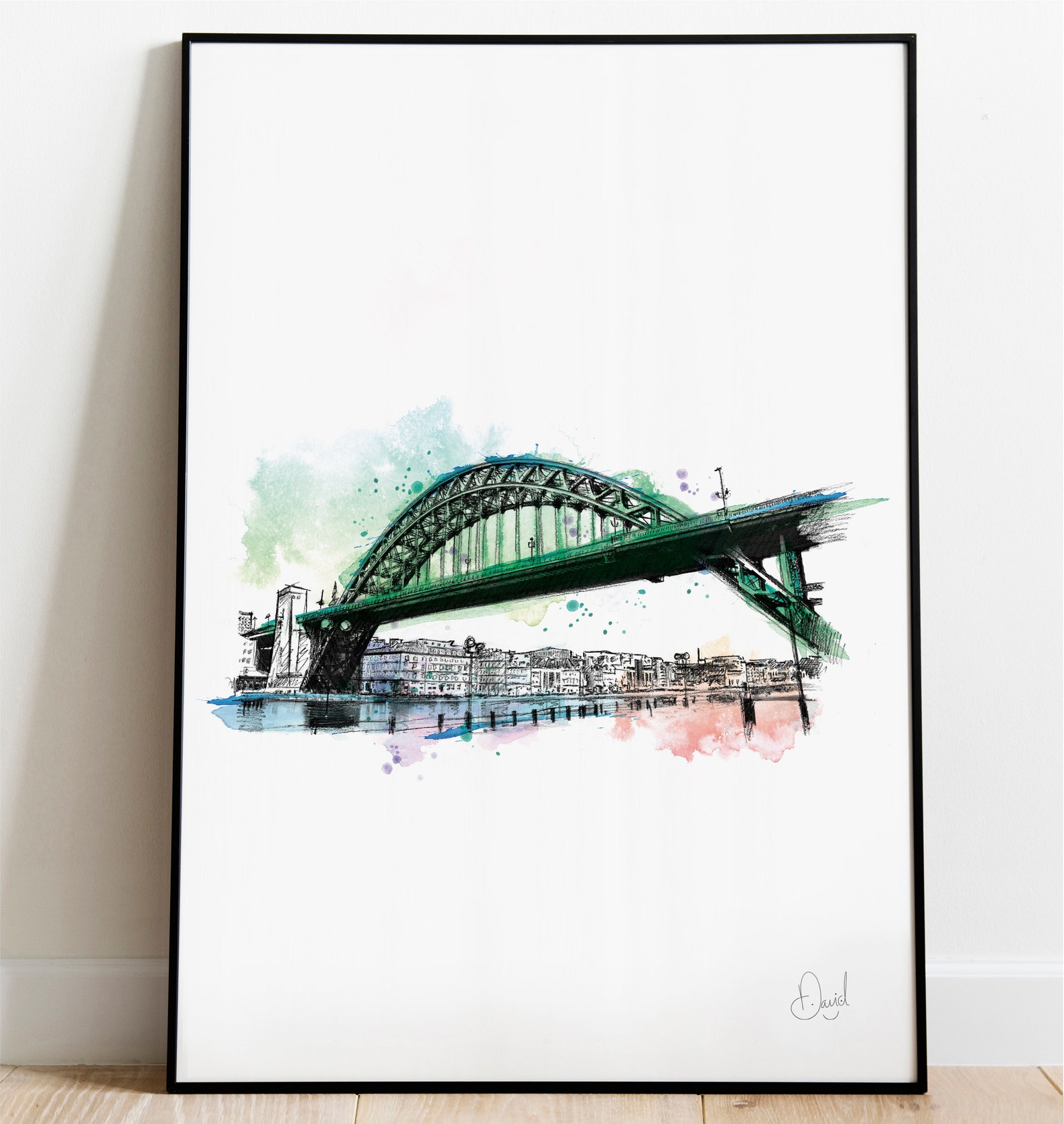 Tyne Bridge Newcastle Art Print, Newcastle Illustration, Drawing ...