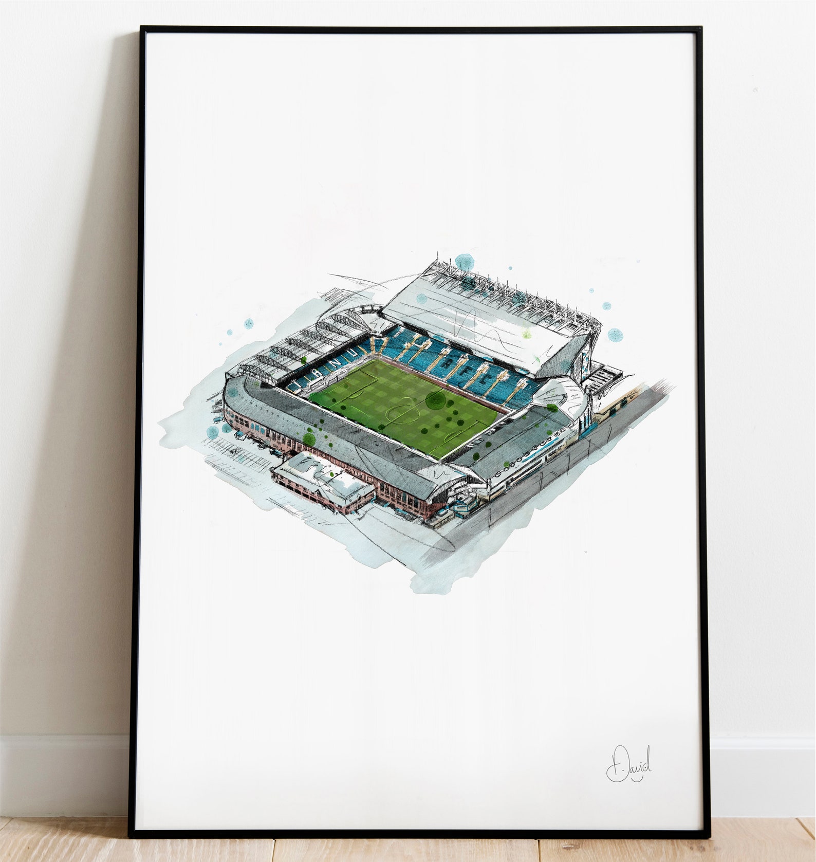 Leeds United Elland Road, Leeds United Illustration, Drawing ...