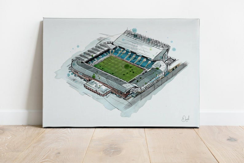 Leeds United Elland Road, Leeds United Illustration, Drawing ...