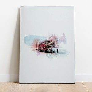 Gs London Bus Art Print, Routemaster Illustration, Bus Drawing ...