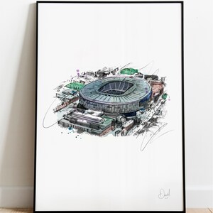 Tottenham Hotspur Stadium, Art Print, Illustration, Drawing ...