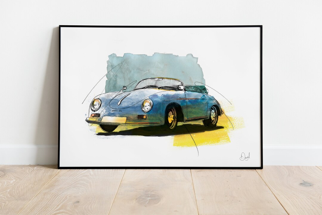 Porsche 356 Speedster Art Print Classic Car, Vintage Car, Art Print ...