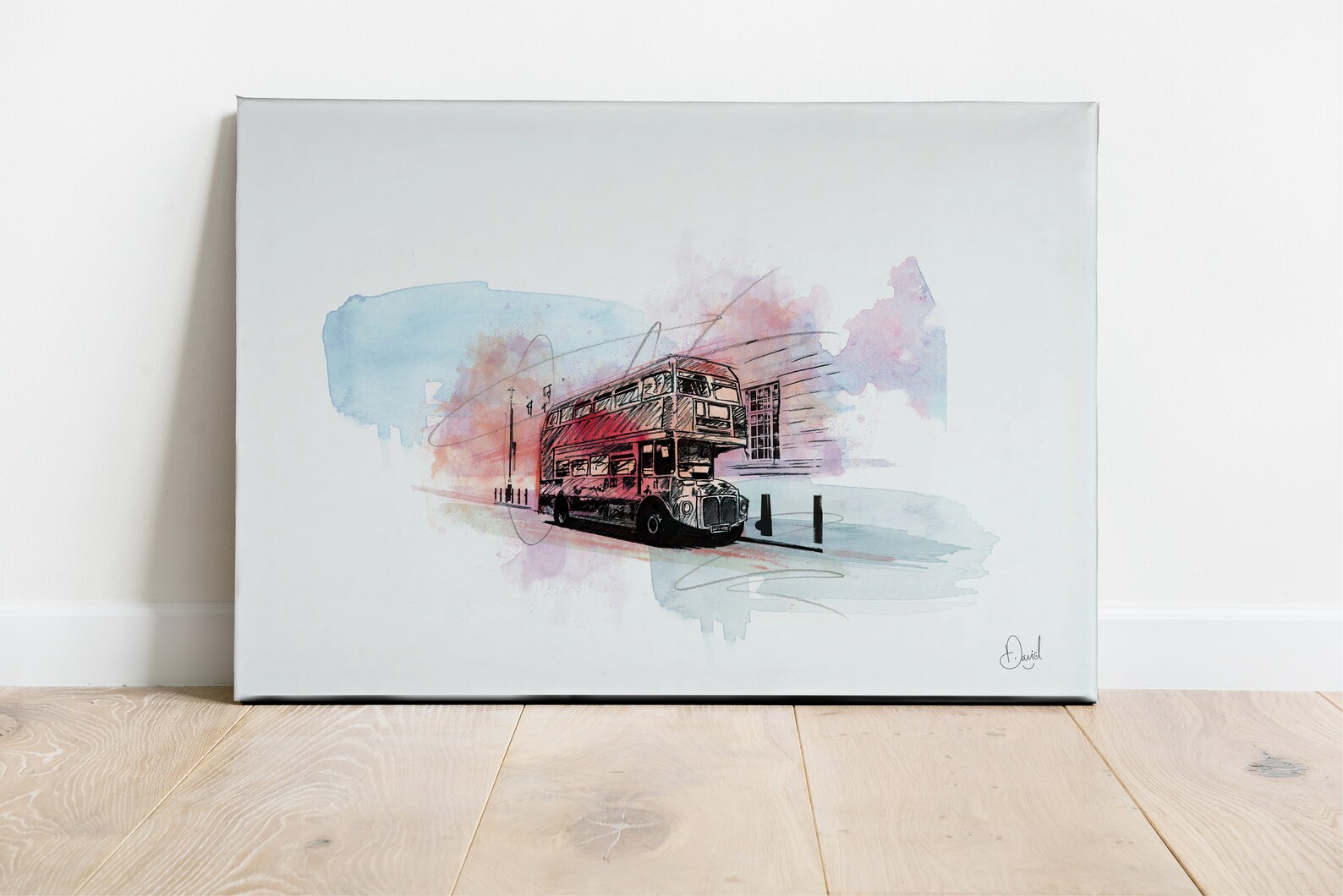 Gs London Bus Art Print, Routemaster Illustration, Bus Drawing ...
